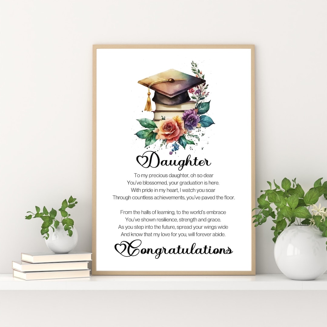 Daughter Graduation Poem, Graduation Gift, Graduation Poem Printable ...