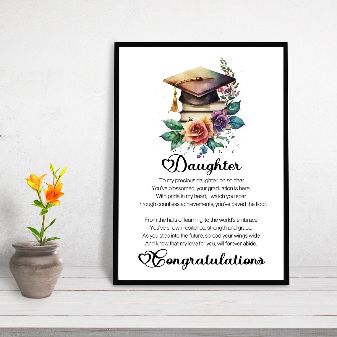 Daughter Graduation Poem, Graduation Gift, Graduation Poem Printable ...