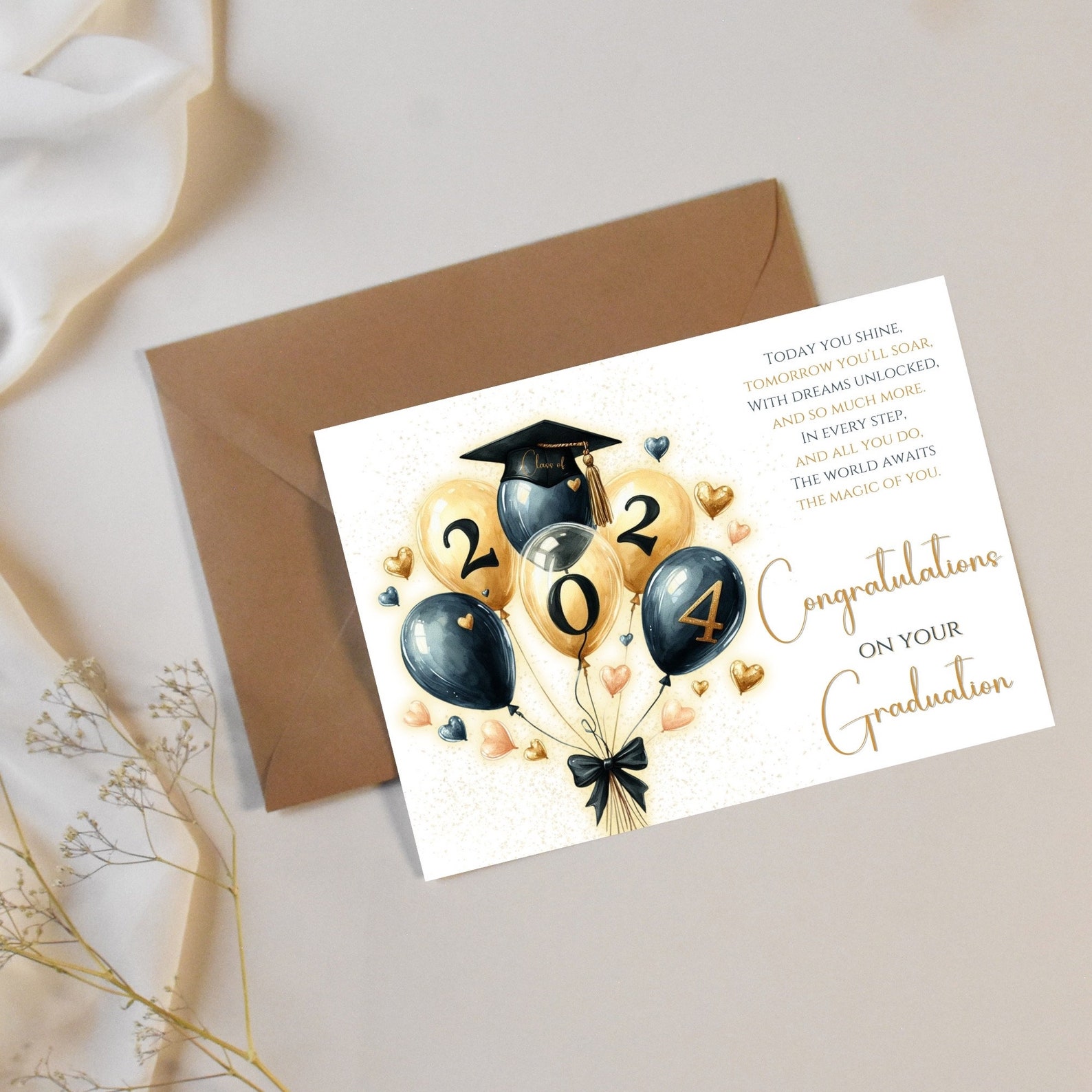 Printable Graduation Card, Graduation Poem Card, Congratulations ...