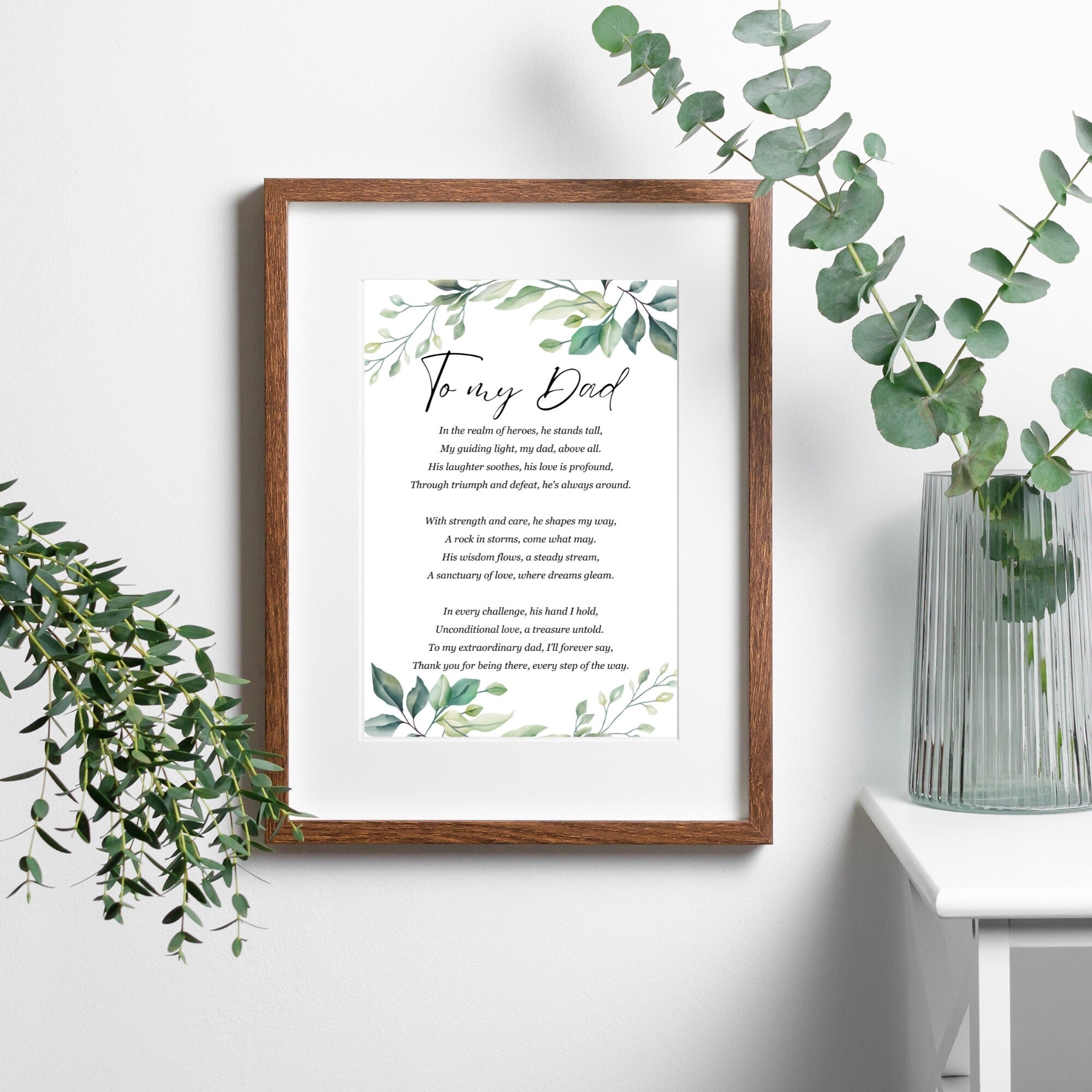 Father Poem Print, to My Dad Poem, Gift for Dad, Father’s Day Gift, Dad ...