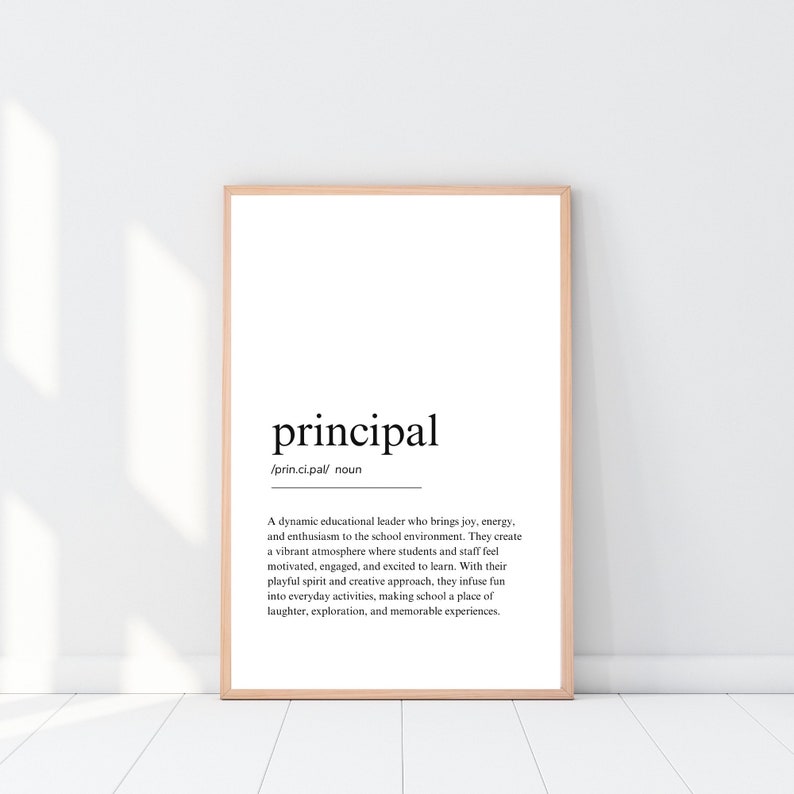 Principal Definition Print, School Principal Gift, Principal Thank You ...