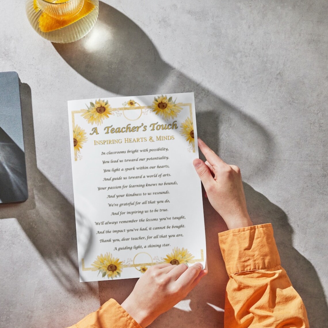 Sunflower Teacher Poem Print: Appreciation Gift (digital Download) - Etsy