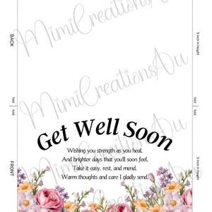 Floral Get Well Soon Poem Card: Heartfelt Wishes (digital Download) - Etsy