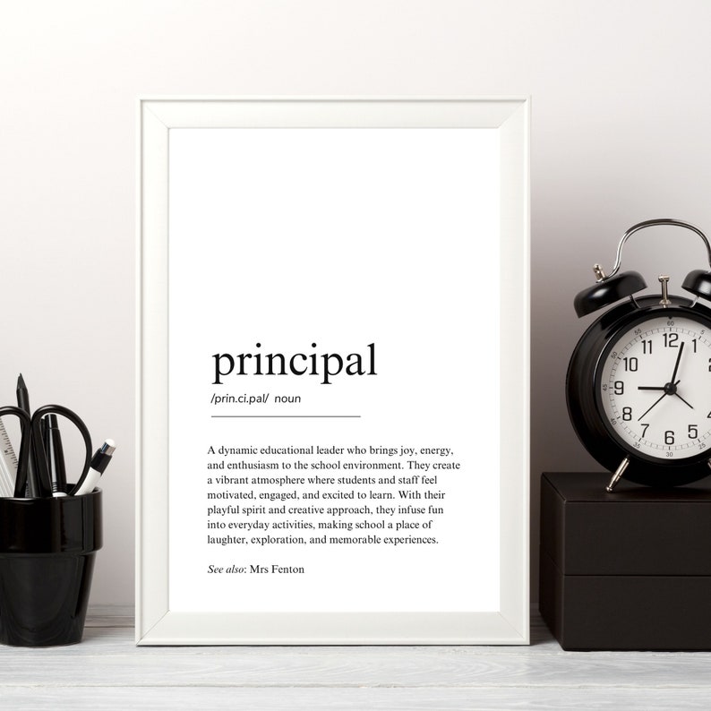 Personalised Principal Definition Print, Principal Gift, End of Year ...