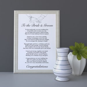 Wedding Poem, Poem to the Bride and Groom, Wedding Wishes, Wedding Gift ...