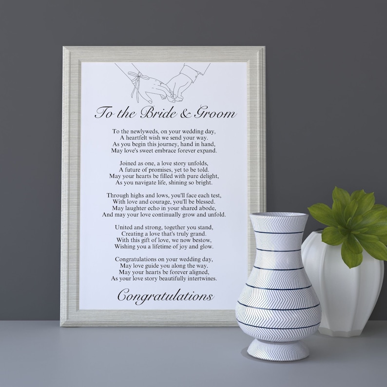 Wedding Poem Print: Bride & Groom Gift (digital Download) - Etsy