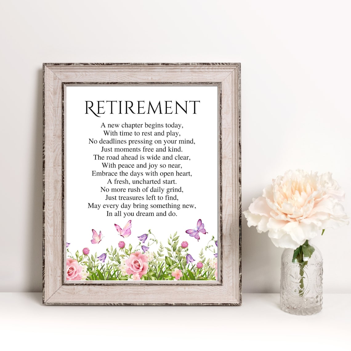 Retirement, Retirement Poem, Retirement Flower Gift Printable, Teacher ...