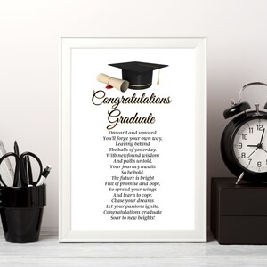 Graduation Poem Wall Art: Class of 2026 Gift (digital Download) - Etsy