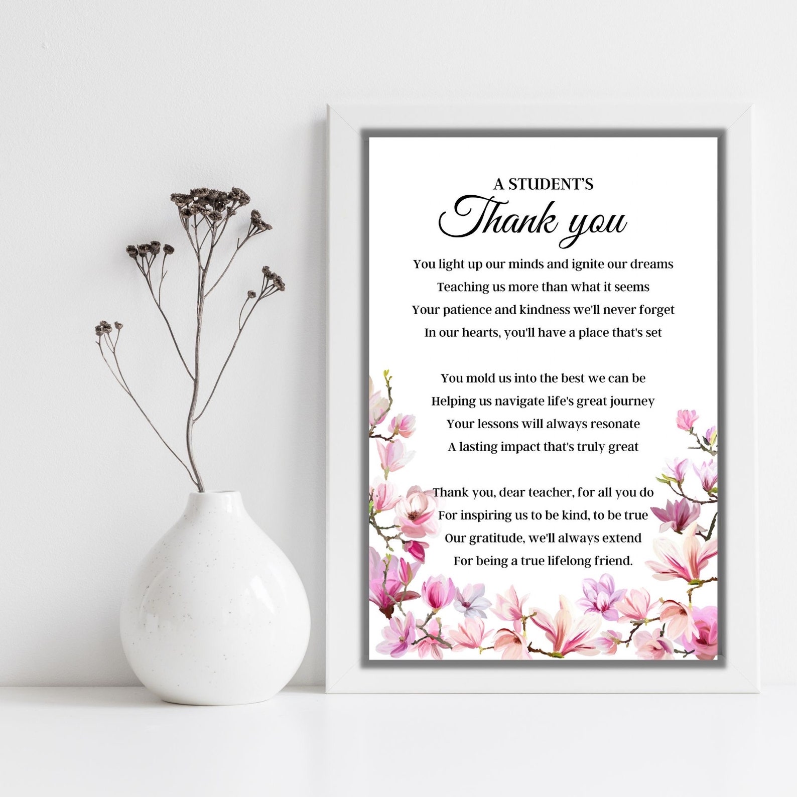 Teacher Appreciation Gift, Teachers Thank You Gift, A Student's Thank ...