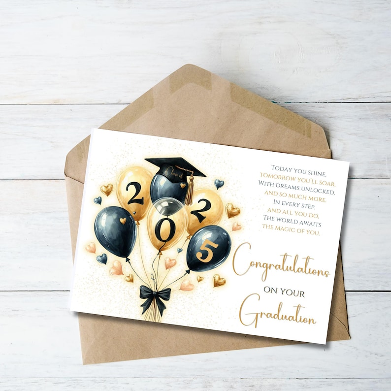 Printable Graduation Poem Card: Class of 2025 (digital Download) - Etsy