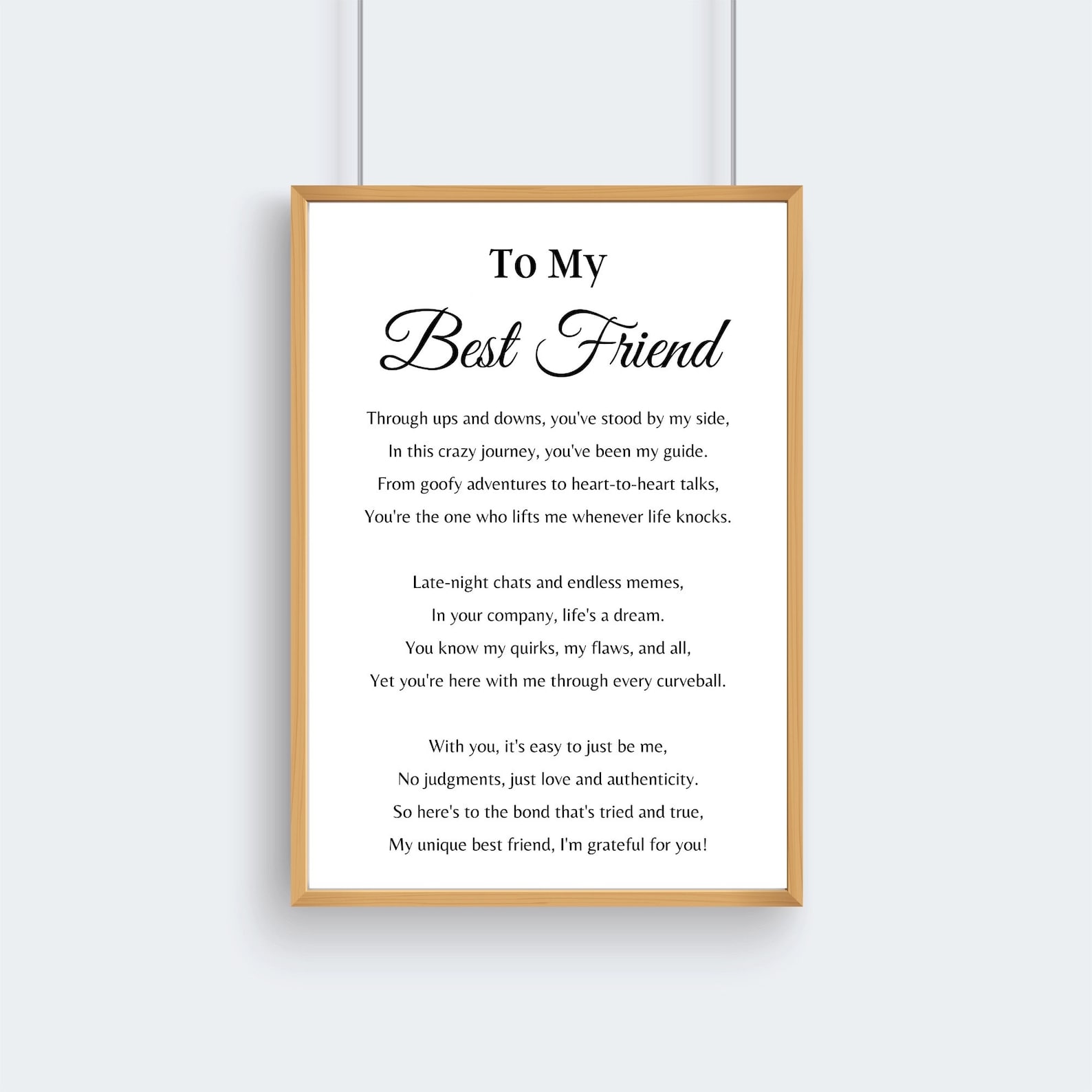Best Friend Poem, Gift for Best Friend, Best Friend Printable Wall Art ...