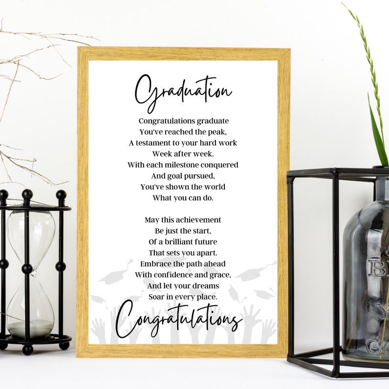 Graduation, Graduation Poem Print, Graduation Gift Quotes, Graduation ...