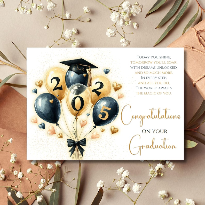 Printable Graduation Poem Card: Class of 2025 (digital Download) - Etsy