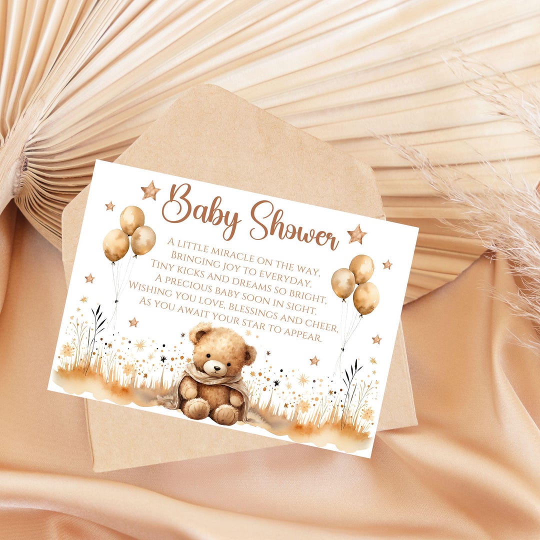 Baby Shower Printable Card, Gift for Mother to Be, Baby Shower Poem ...