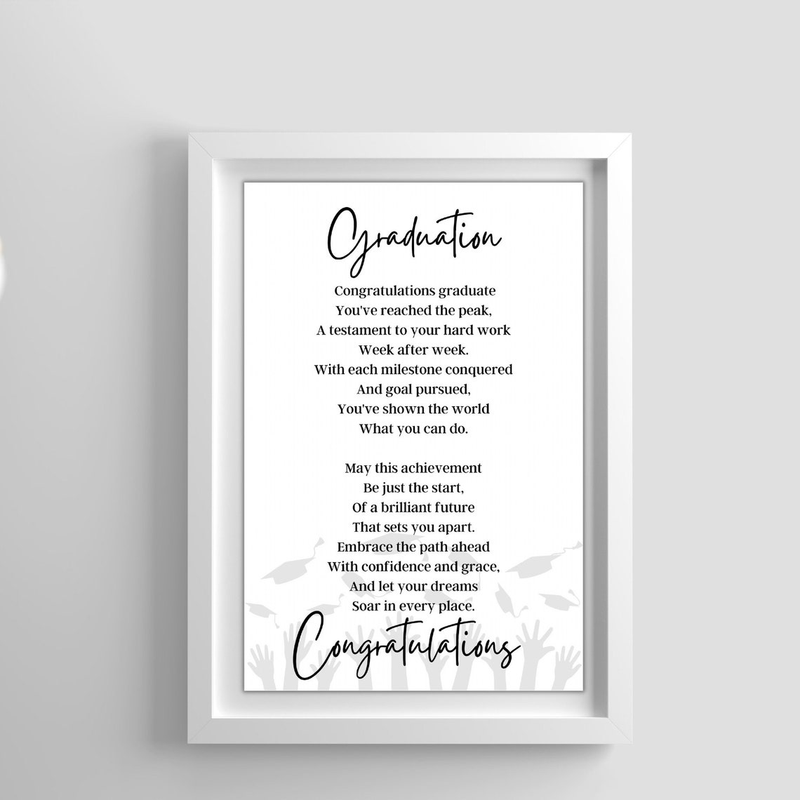 Graduation Poem Print: Class of 2025 Wall Art (digital Download) - Etsy