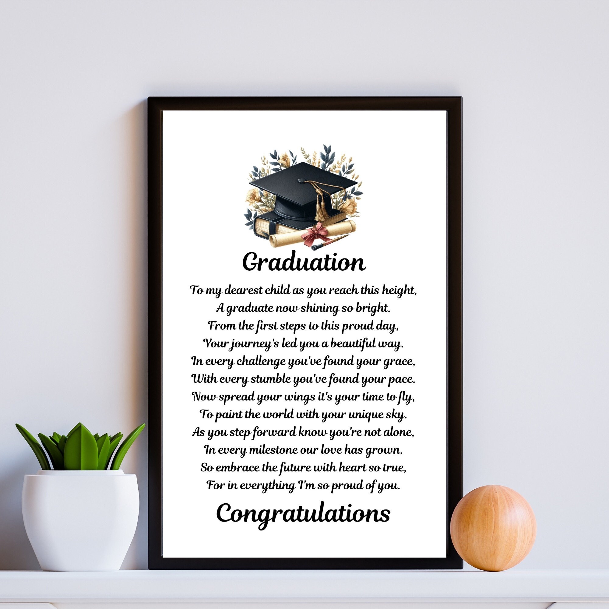 Graduation Printable Poem, Graduation Gifts, Graduation for Son ...