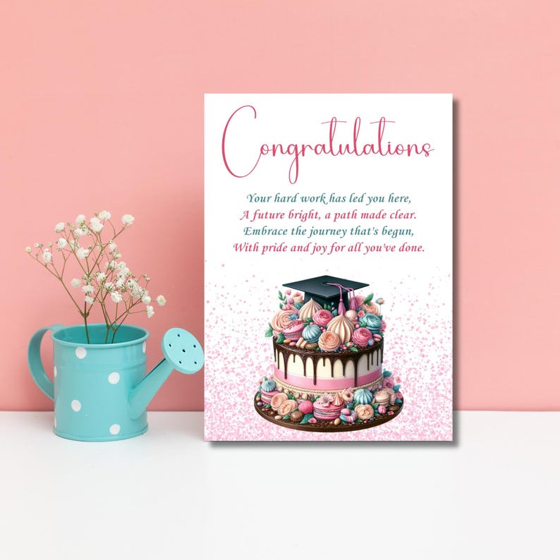 Printable Graduation Poem Card: Congratulations Graduate (digital ...