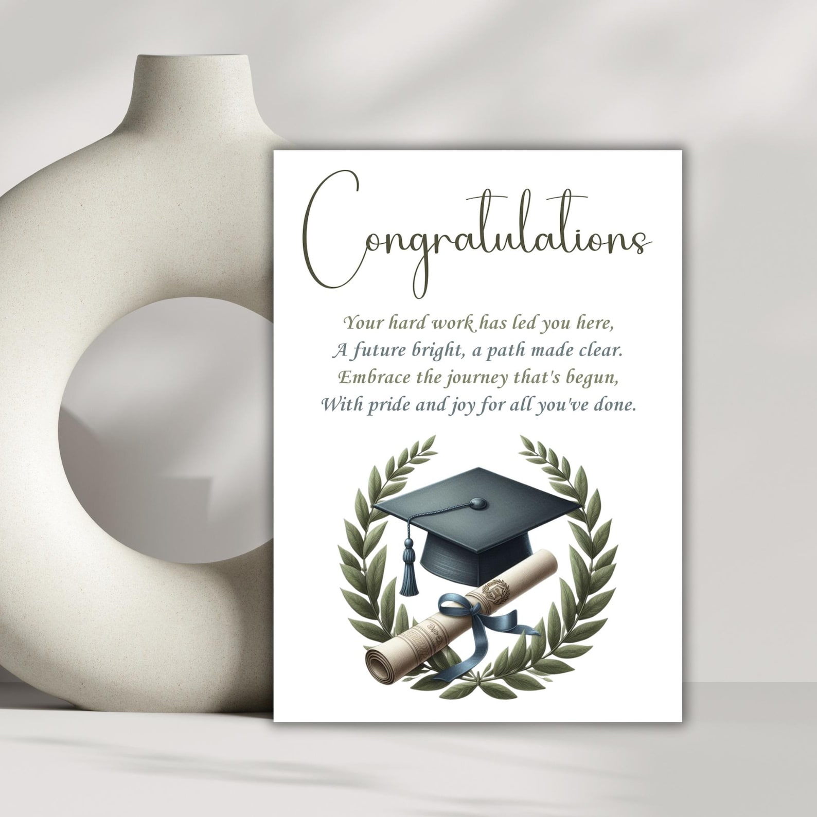Printable Graduation Poem Card: Congratulations Graduate (digital ...