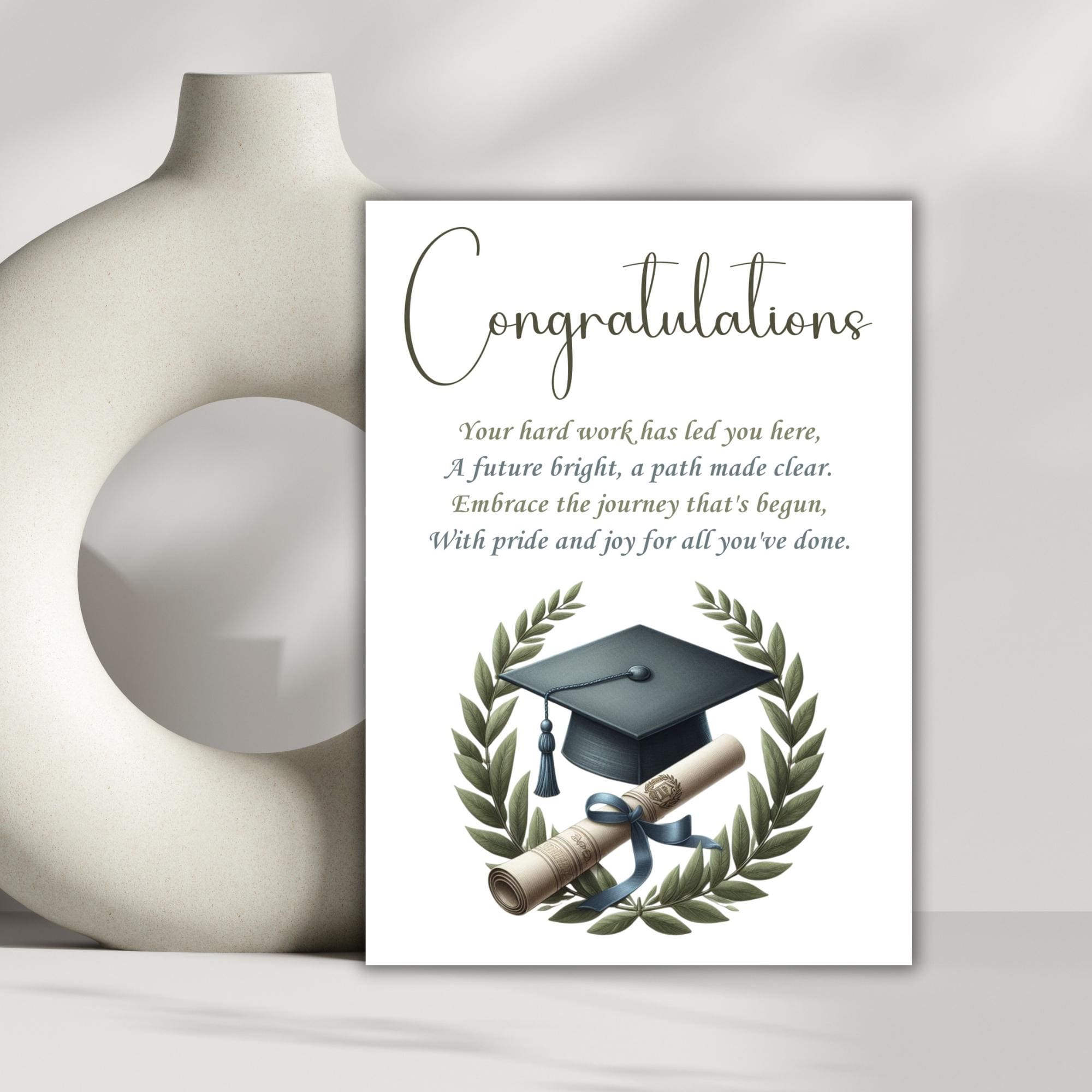 Printable Graduation Card, Graduation Poem Card, Congratulations ...