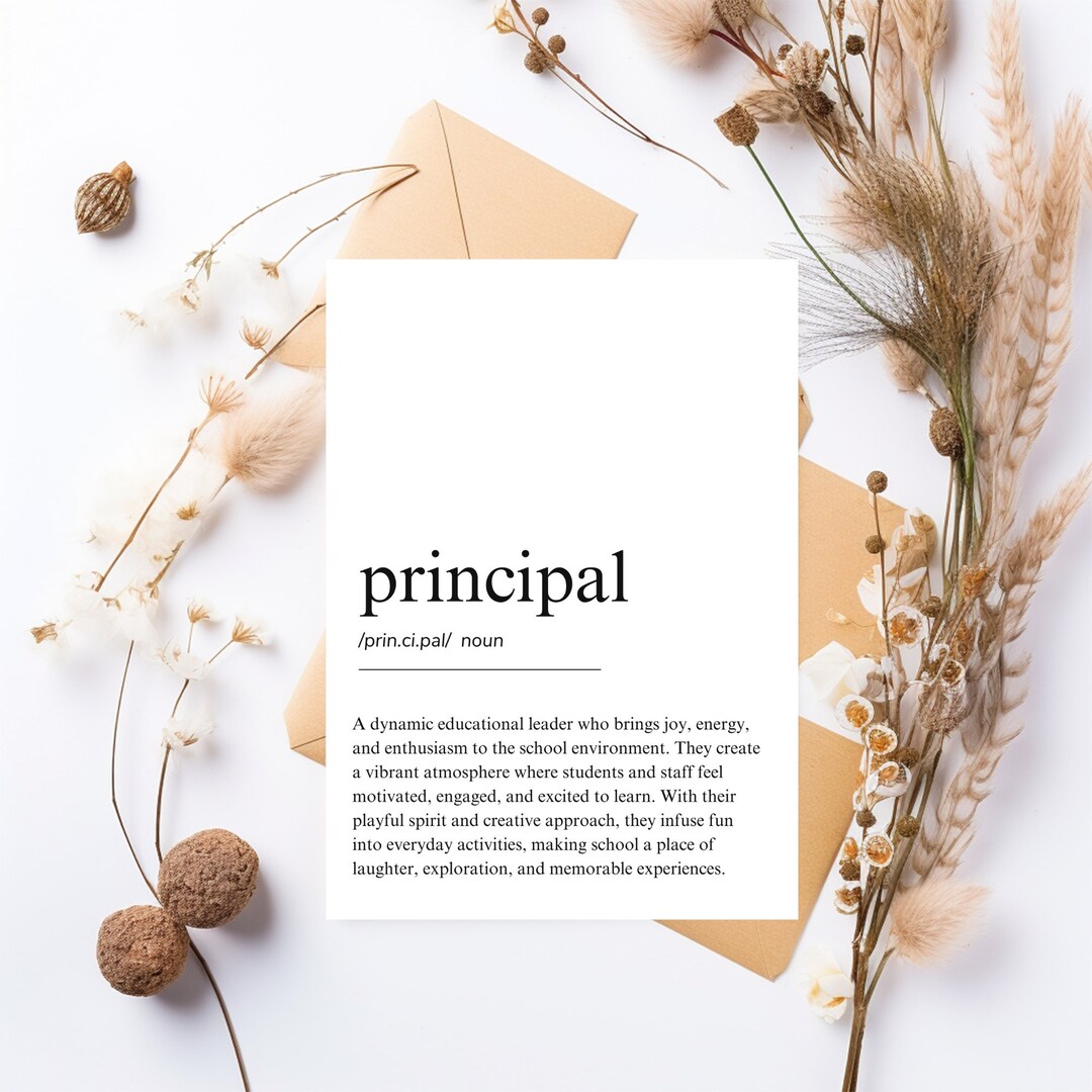 Principal Definition Printable Card: Appreciation Gift (digital ...