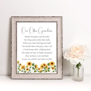 School Secretary Poem Print: Our Office Guardian (digital Download) - Etsy
