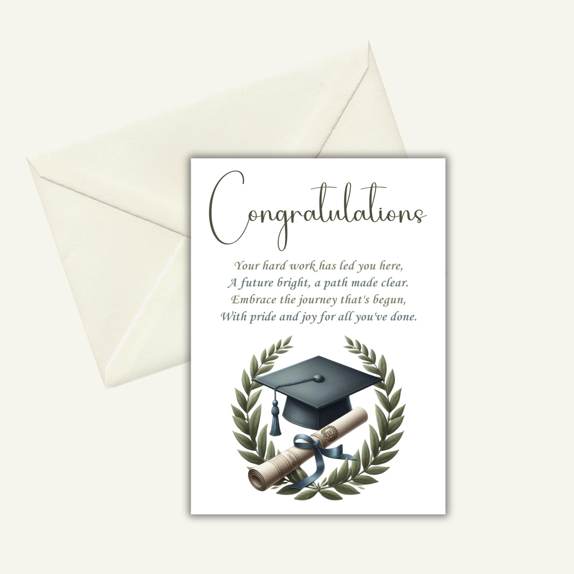 Printable Graduation Poem Card: Congratulations Graduate (digital ...