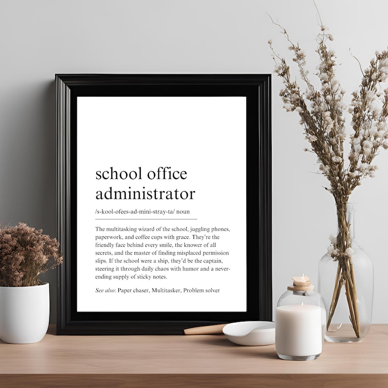 School Office Administrator Definition Print (digital Download) - Etsy