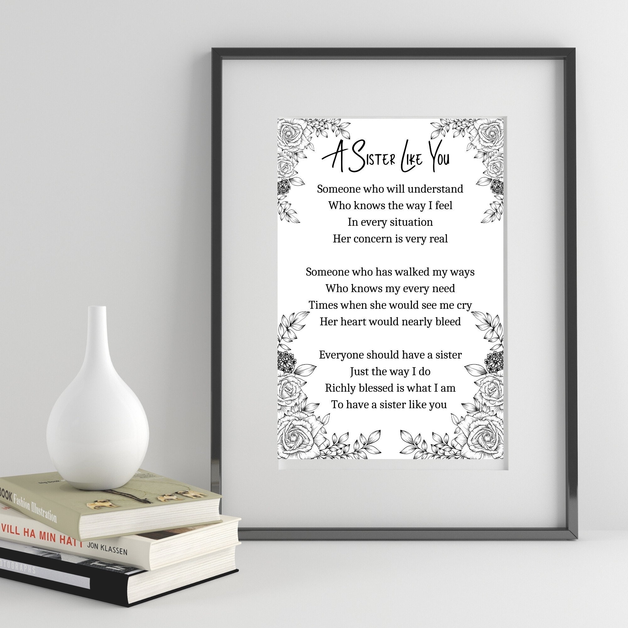 A Sister Like You Poem, Sister Wall Art Print, Poem for Sister, Instant ...