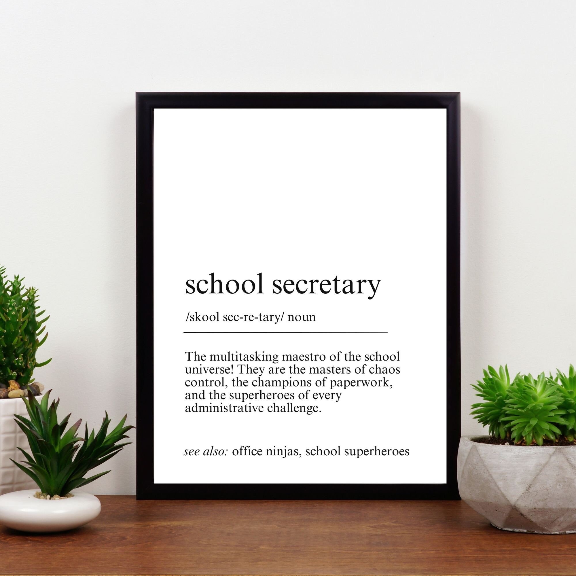 School Secretary Definition Print: Appreciation Gift (digital Download ...