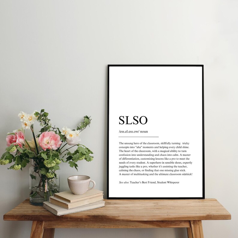 SLSO Definition Print, School Learning Support Officer Print, Teacher ...