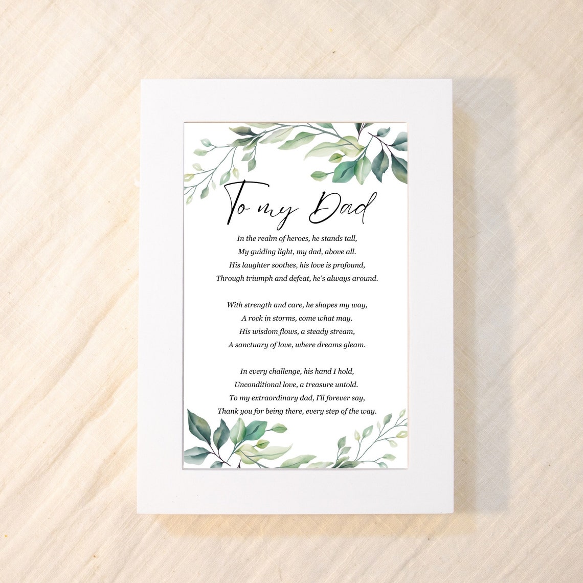 Father Poem Print, to My Dad Poem, Gift for Dad, Fathers Day Gift, Dad ...