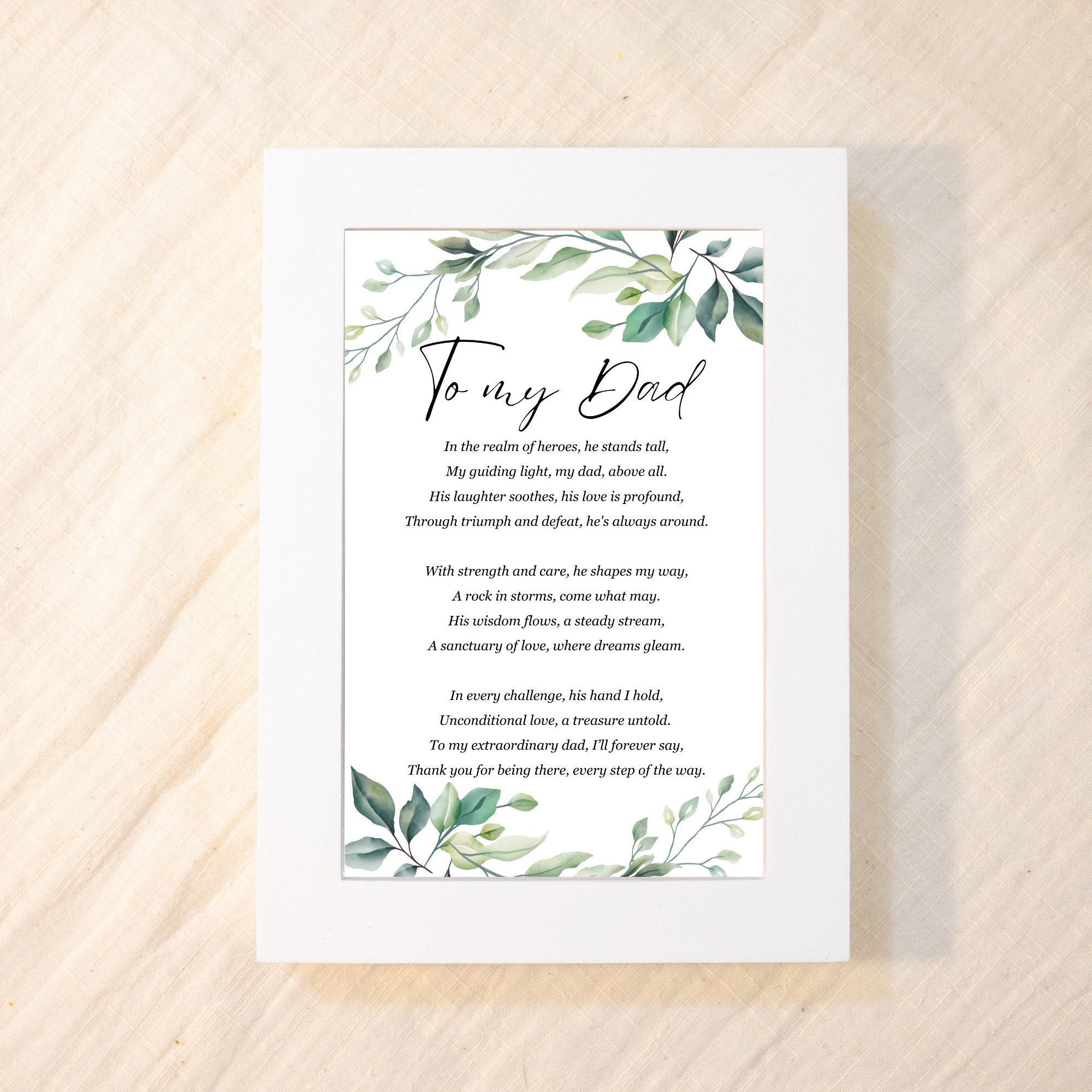 Father Poem Print, to My Dad Poem, Gift for Dad, Father’s Day Gift, Dad ...