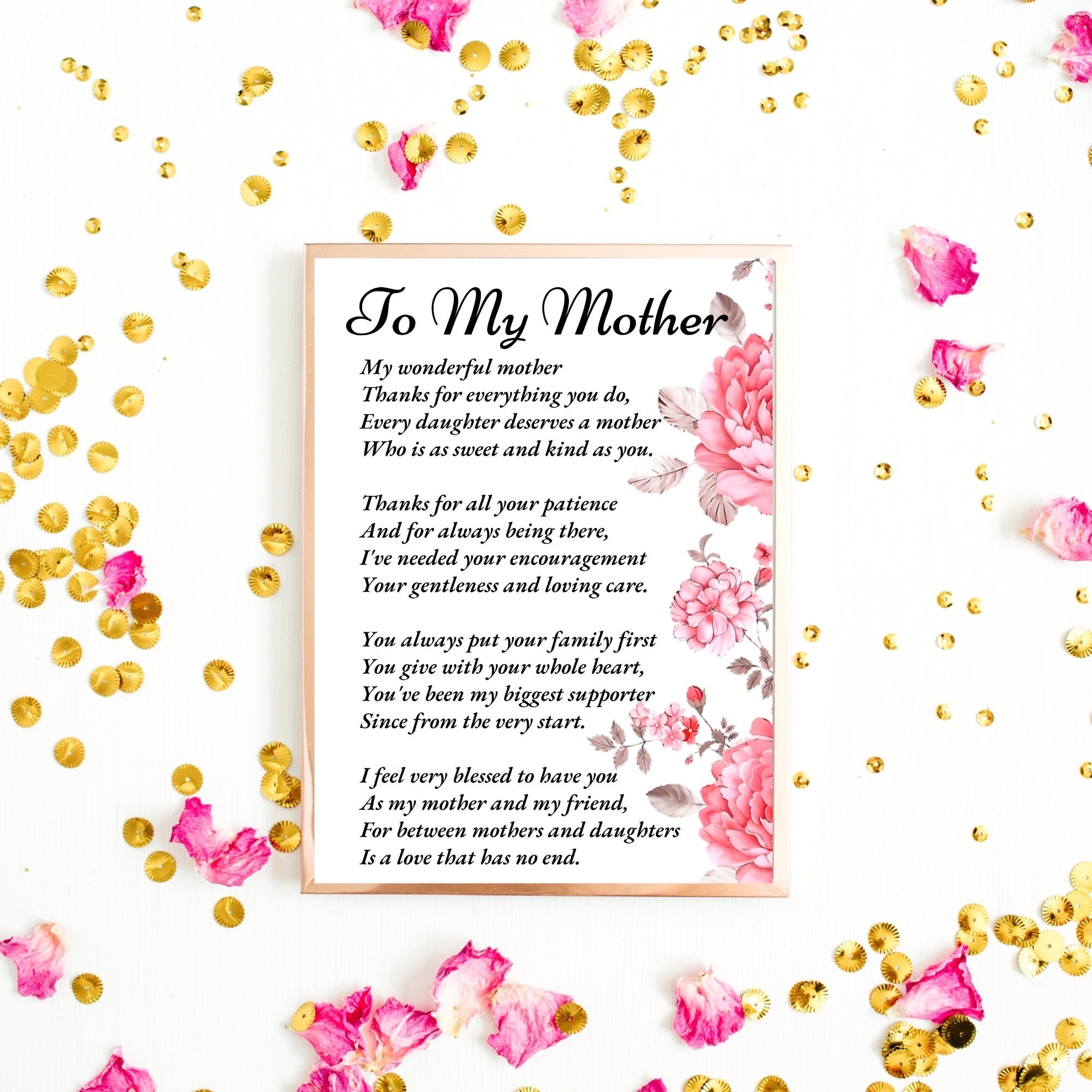 Mother Poem, Gift for Mother, Mother Poetry Wall Art, Mother Poem Print ...