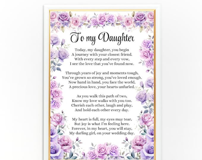 Wedding Poem, Poem to the Bride and Groom, Wedding Wishes, Wedding Gift ...