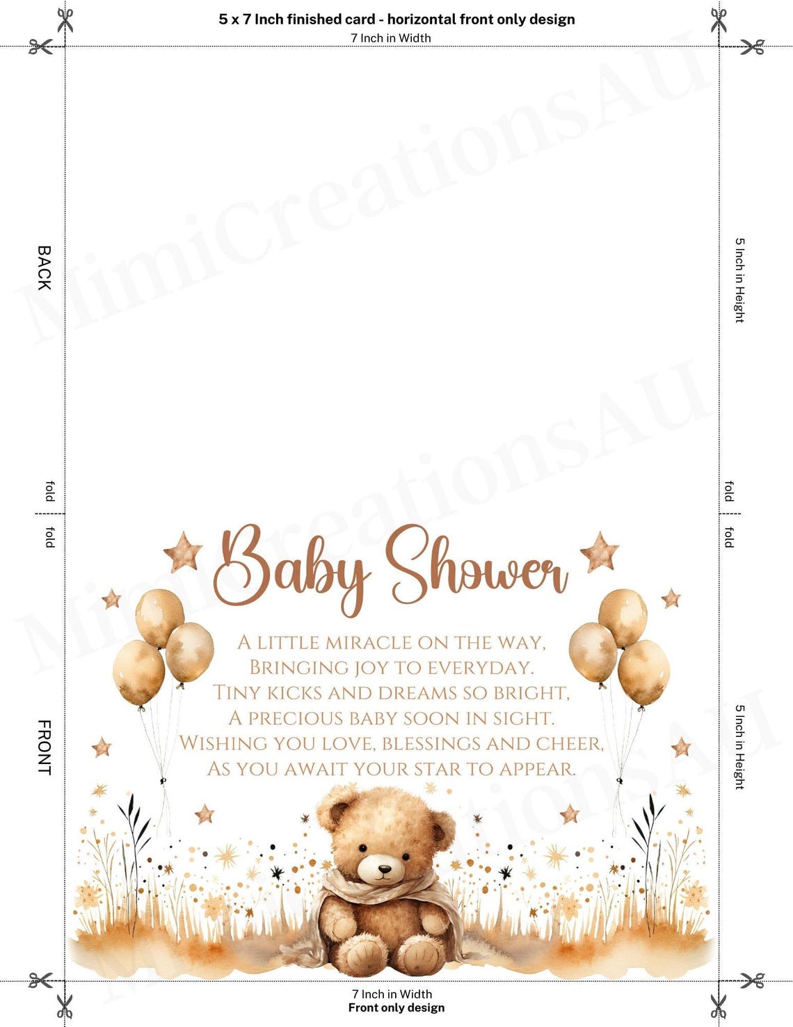 Baby Shower Printable Card, Gift for Mother to Be, Baby Shower Poem ...