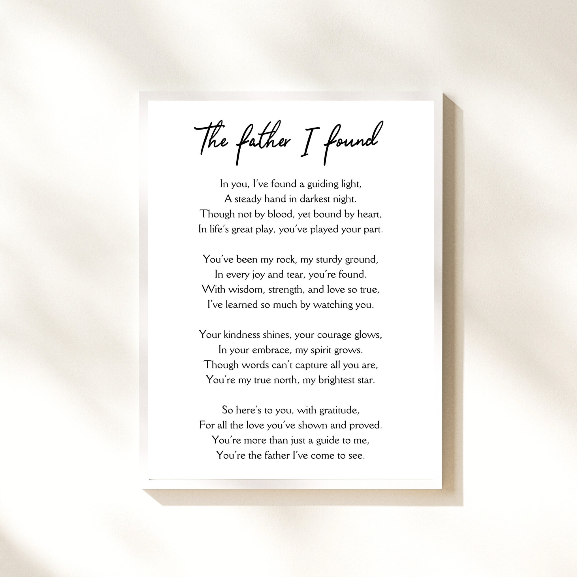 The Father I Found, Poem for Stepdad, Father Figure Poem, Father's Day ...