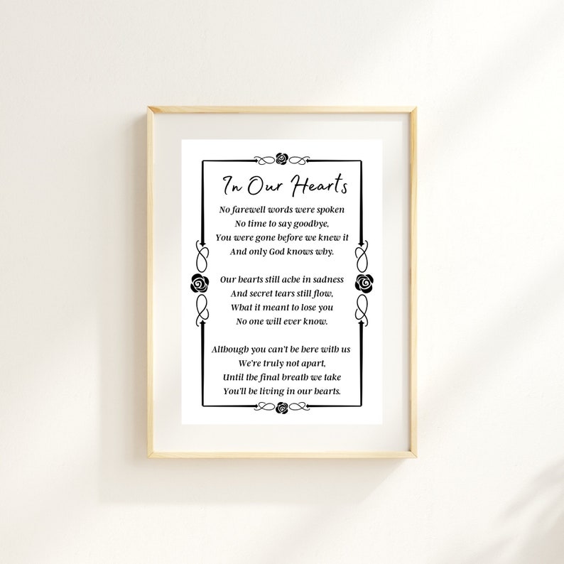 Memorial Poem Print: Sympathy Gift, Loss of Loved One (digital Download ...