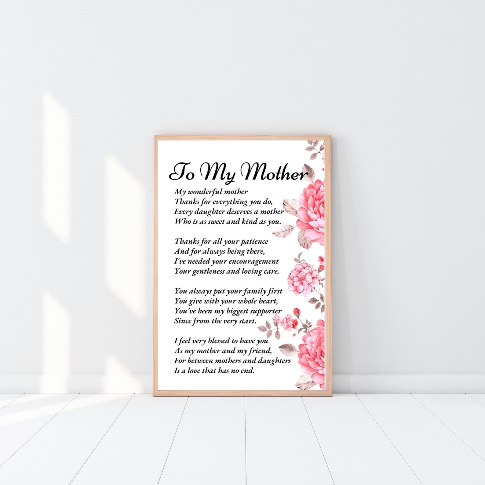 Mother Poem, Gift for Mother, Mother Poetry Wall Art, Mother Poem Print ...