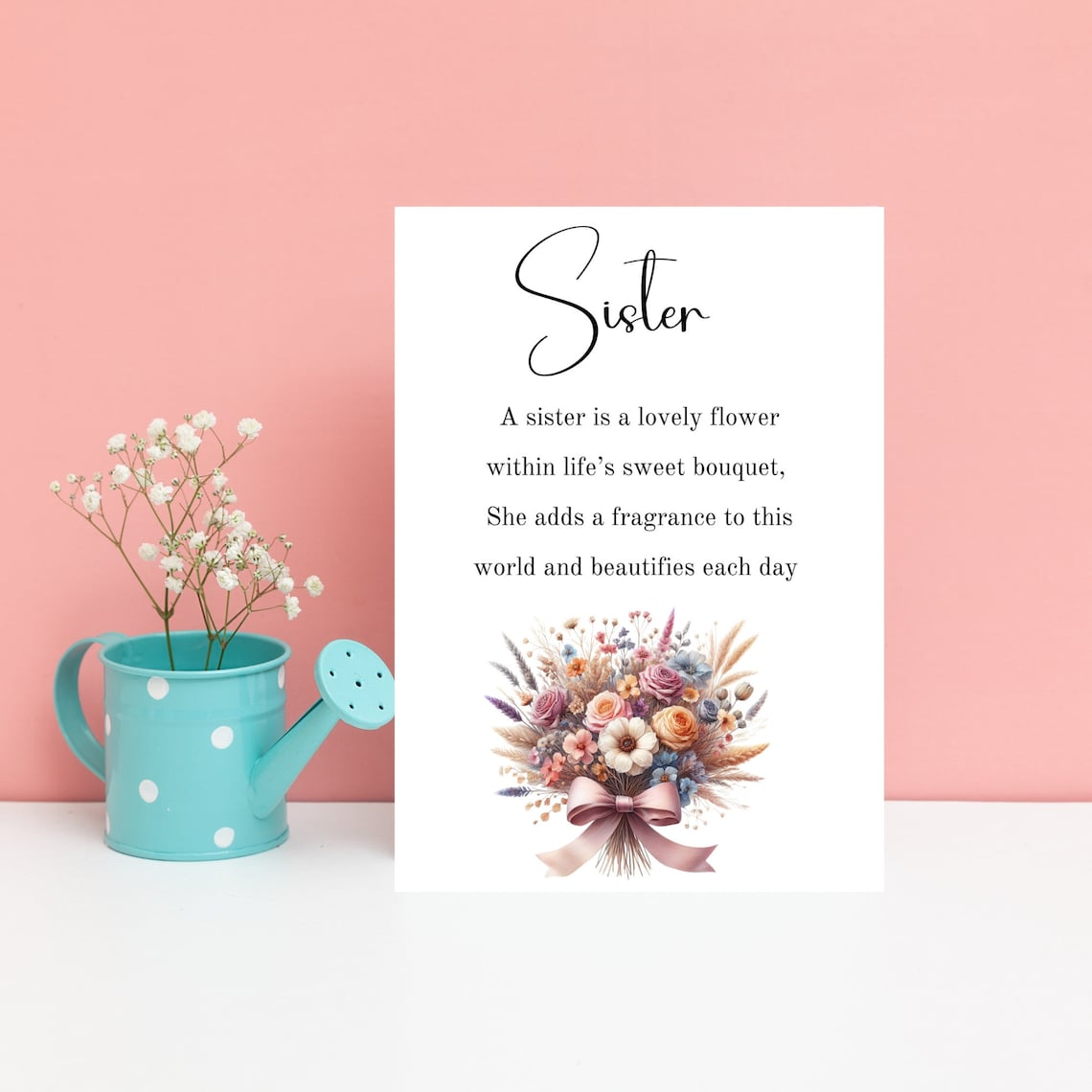 Printable Sister Poem Card, Card for Sister, Gift for Sister, Birthday ...