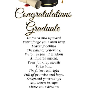 Graduation Poem Wall Art: Class of 2026 Gift (digital Download) - Etsy