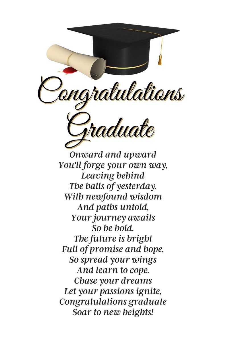 Graduation Poem, Graduation Quote Wall Art, Graduation Gifts ...