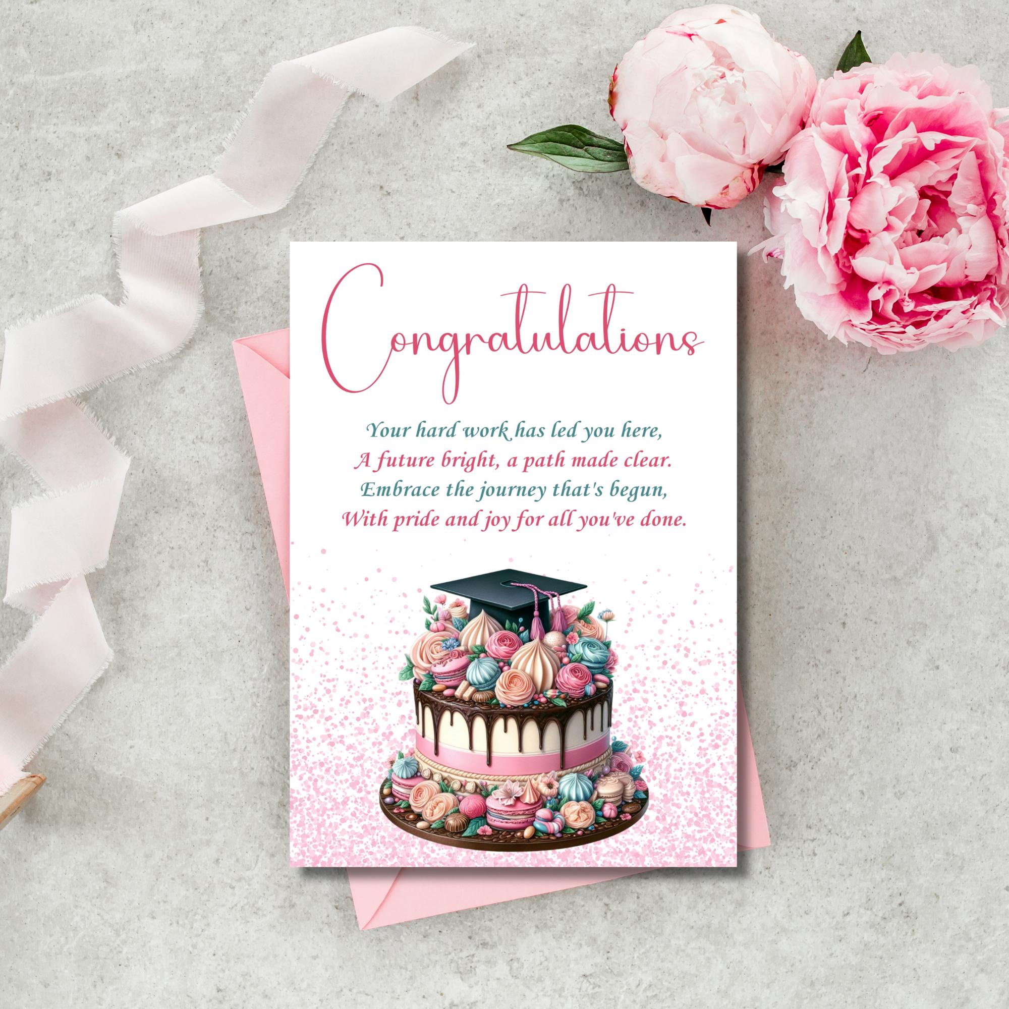 Printable Graduation Poem Card: Congratulations Graduate (digital ...