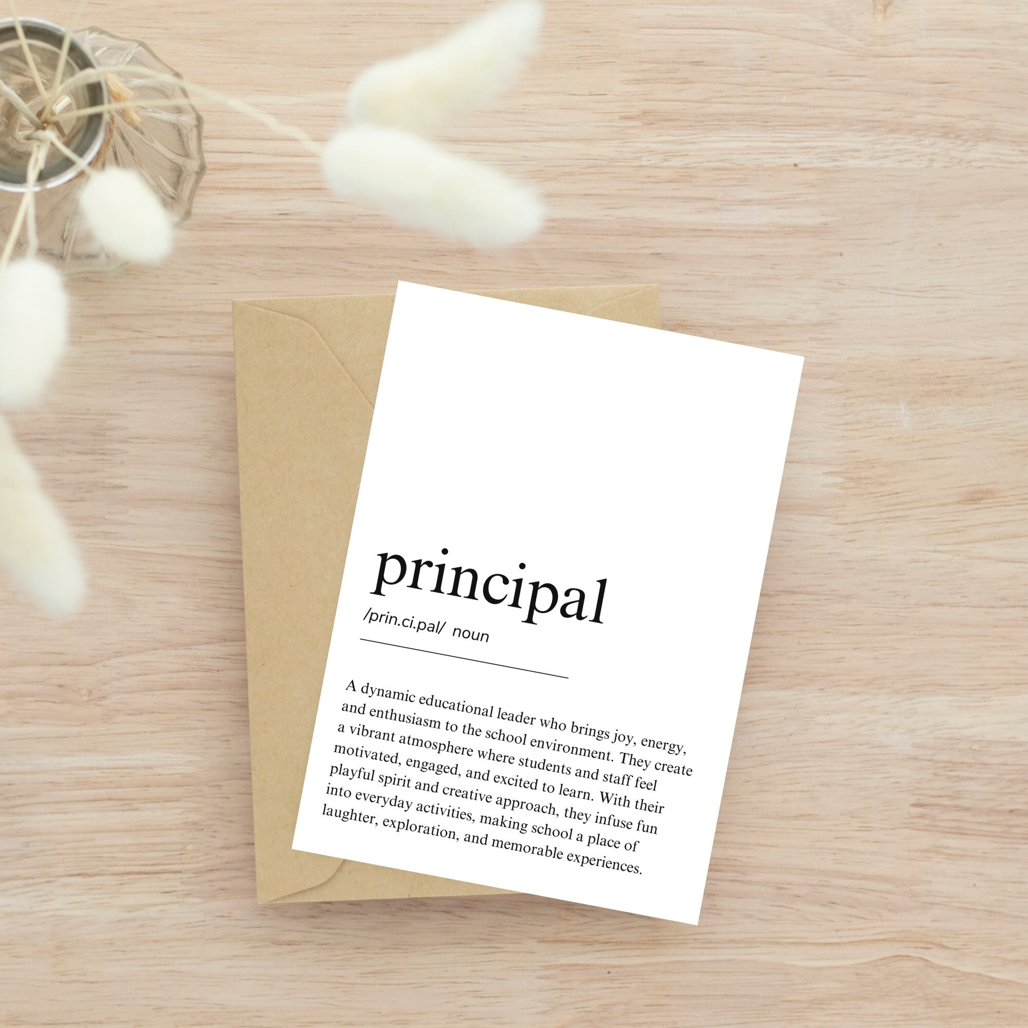 Principal Definition Printable Card, School Principal Gift, Principal ...