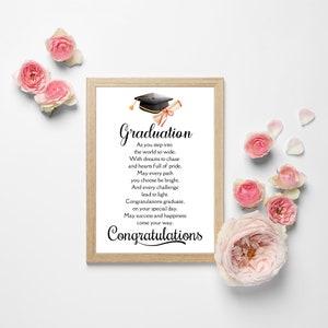 Graduation Poem Print: Class of 2026 Wall Art (digital Download) - Etsy