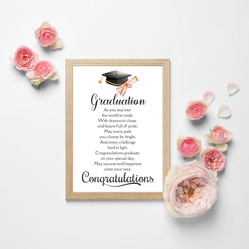 Graduation Poem Wall Art, Graduation Gift Quotes, Graduation Gift ...