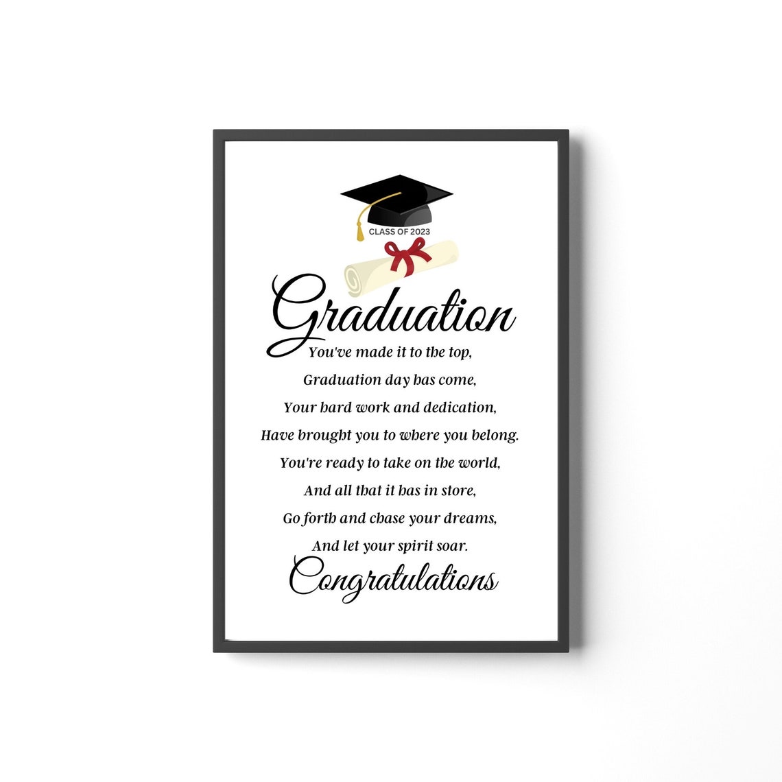 Graduation Poem Print, Graduation Quote Wall Art, Graduation Gifts ...