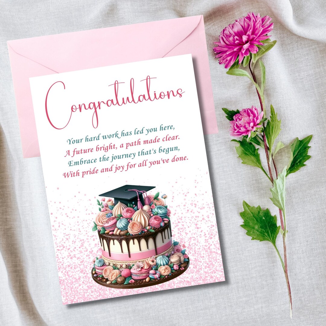 Printable Graduation Poem Card: Congratulations Graduate (digital ...