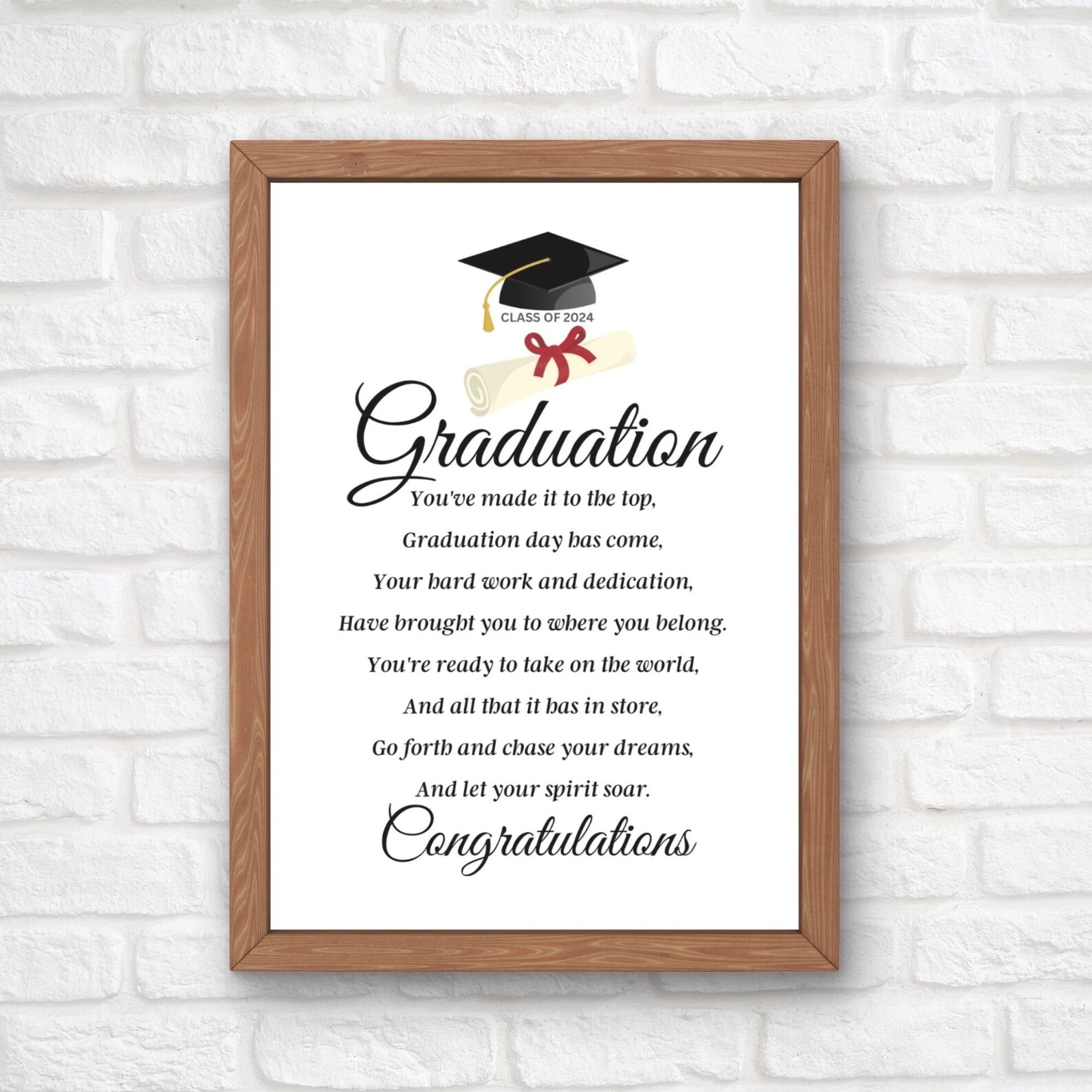 Graduation Poem Print, Graduation Quote Wall Art, Graduation Gifts ...