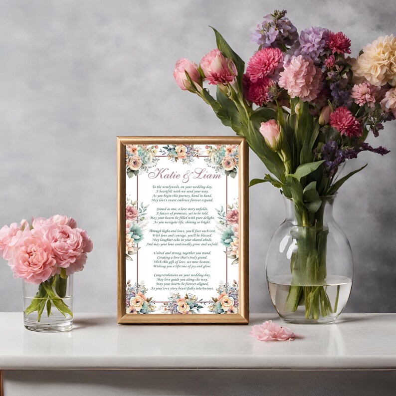 Personalised Wedding Gift, Wedding Poem, Printable Wedding Gift for ...