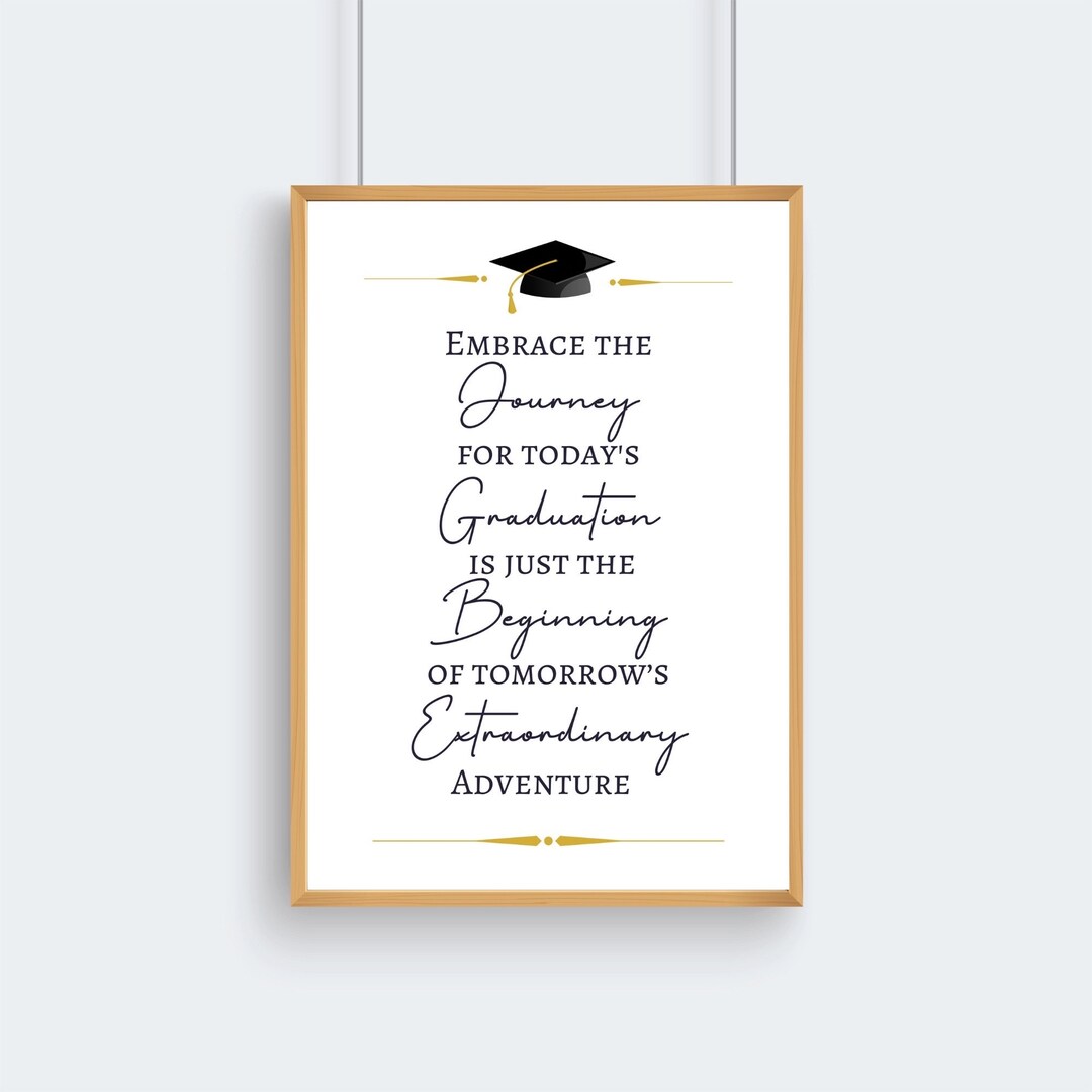 Inspirational Graduation Quote Art Print: Class of 2025 Gift (digital ...